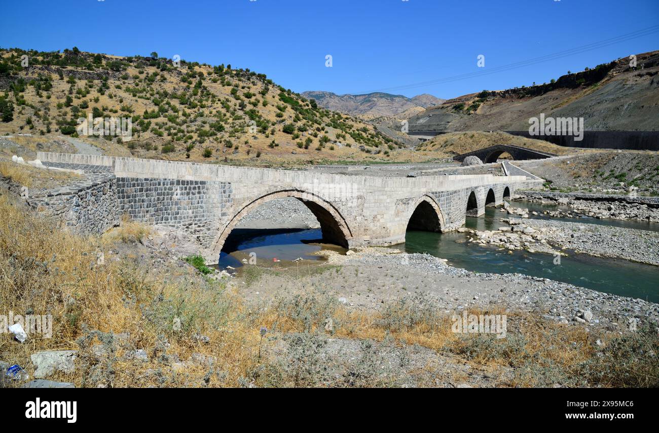 A view from the Historical Carpiran Bridges in Baykan, Siirt, Turkey ...