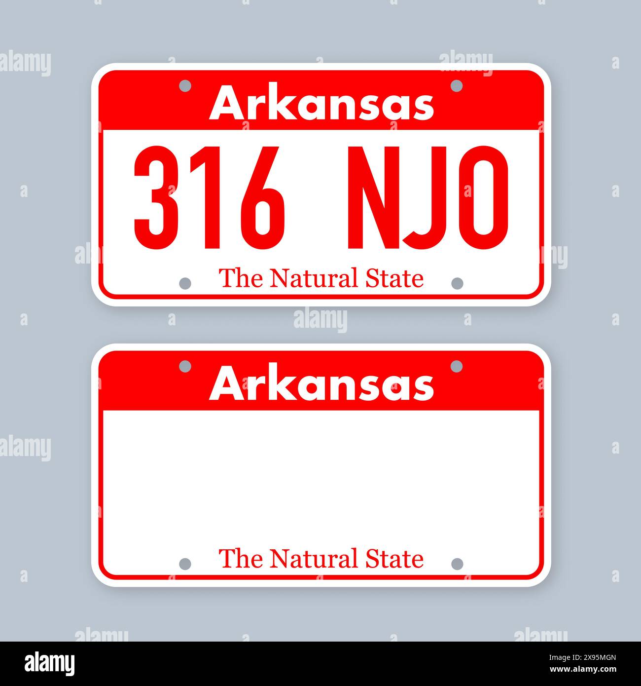 License plate of Arkansas. Car number plate. Vector stock illustration ...
