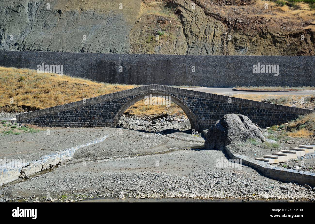A view from the Historical Carpiran Bridges in Baykan, Siirt, Turkey ...