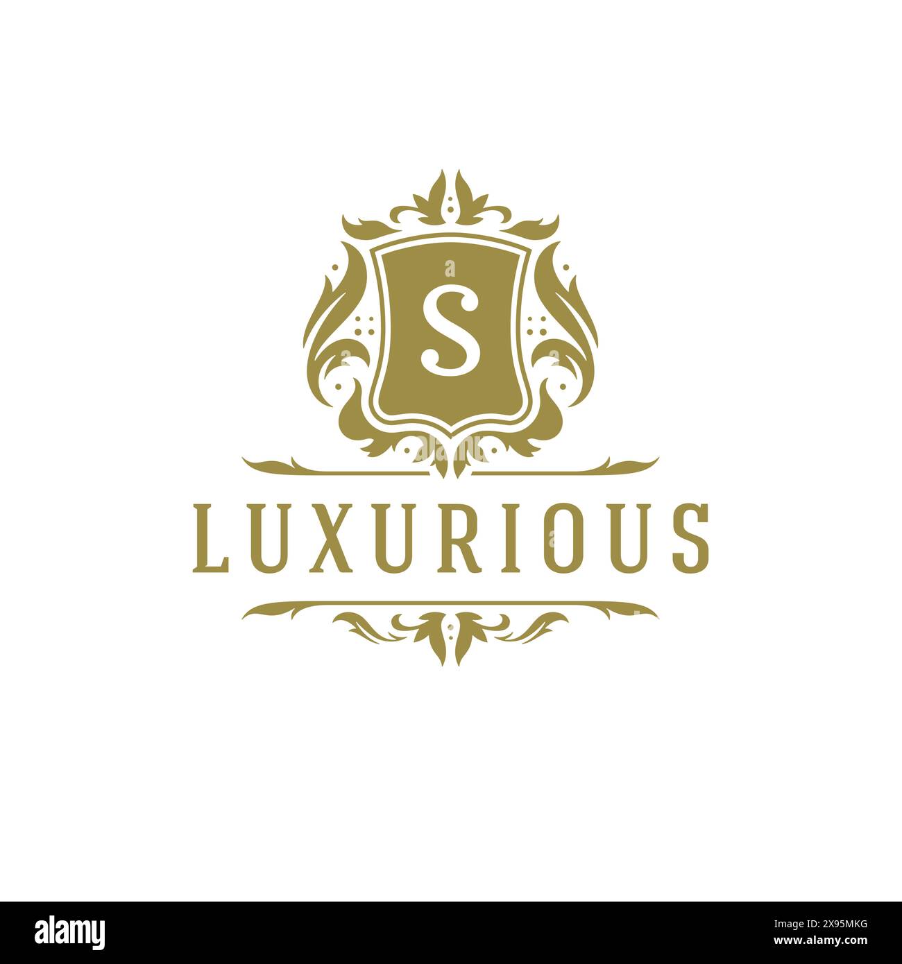 Luxury logo crest template design vector illustration. Royal brand ...