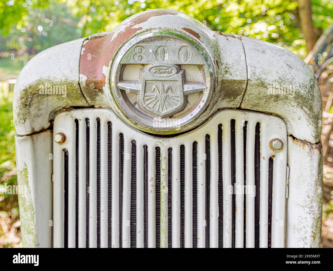 detail image of the badge on a Ford 800 farm tractor Stock Photo - Alamy