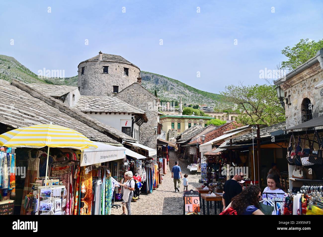 Cobbled Streets of Mostar Old City in Bosnia and Herzegovina Stock ...