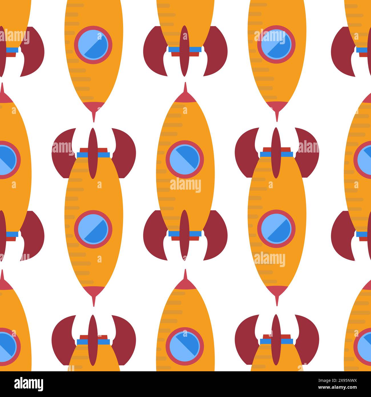 Seamless pattern with space rocket. Vector illustration Stock Vector ...