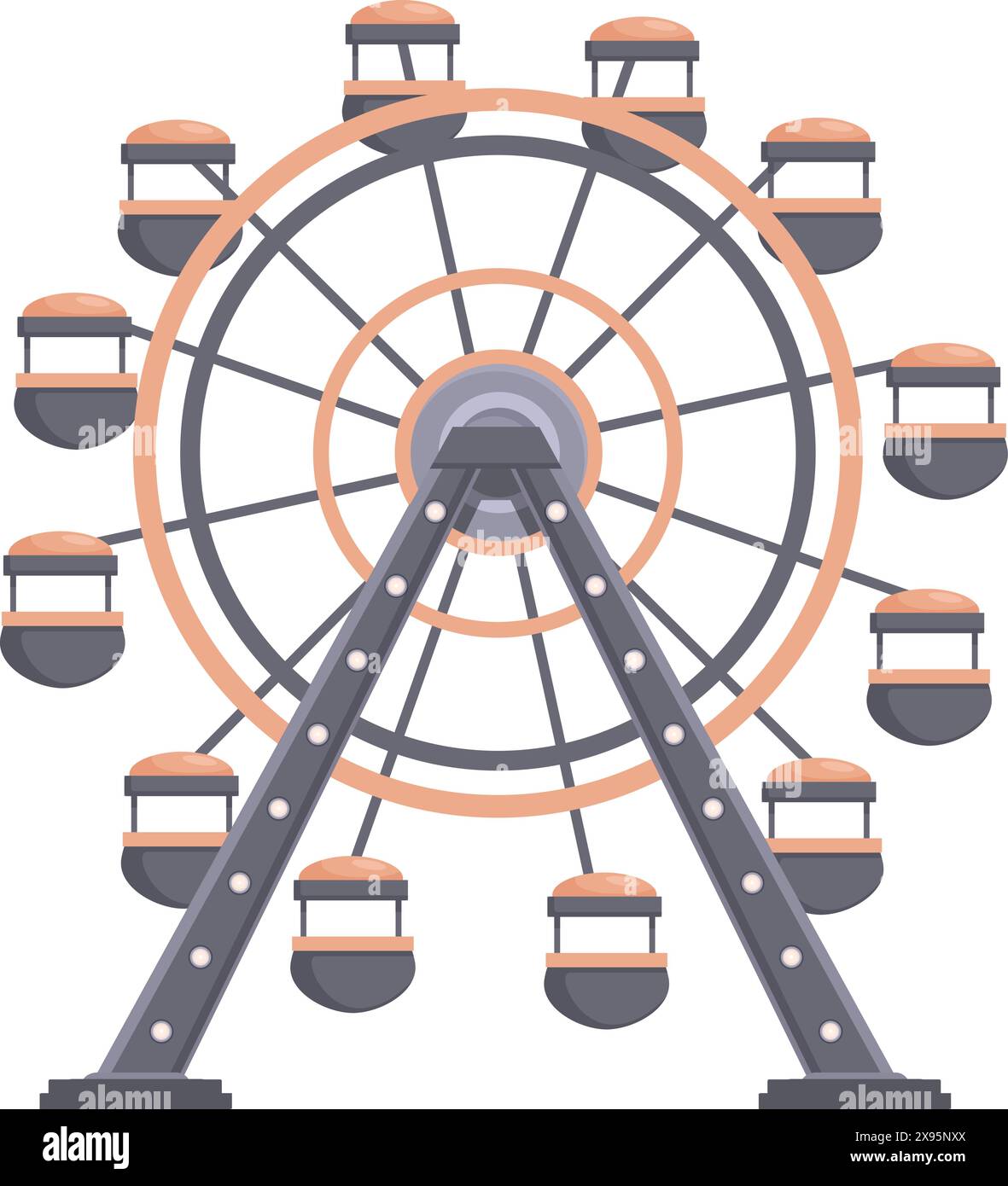 Colorful cartoon ferris wheel illustration in vector graphic design for ...
