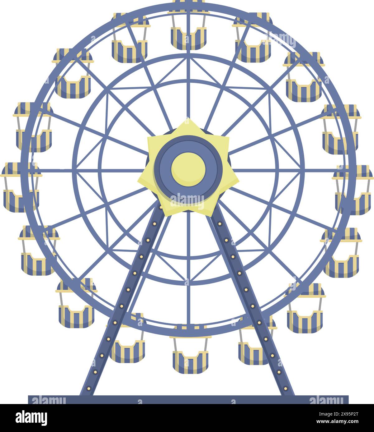 Colorful cartoon ferris wheel illustration in amusement park with ...