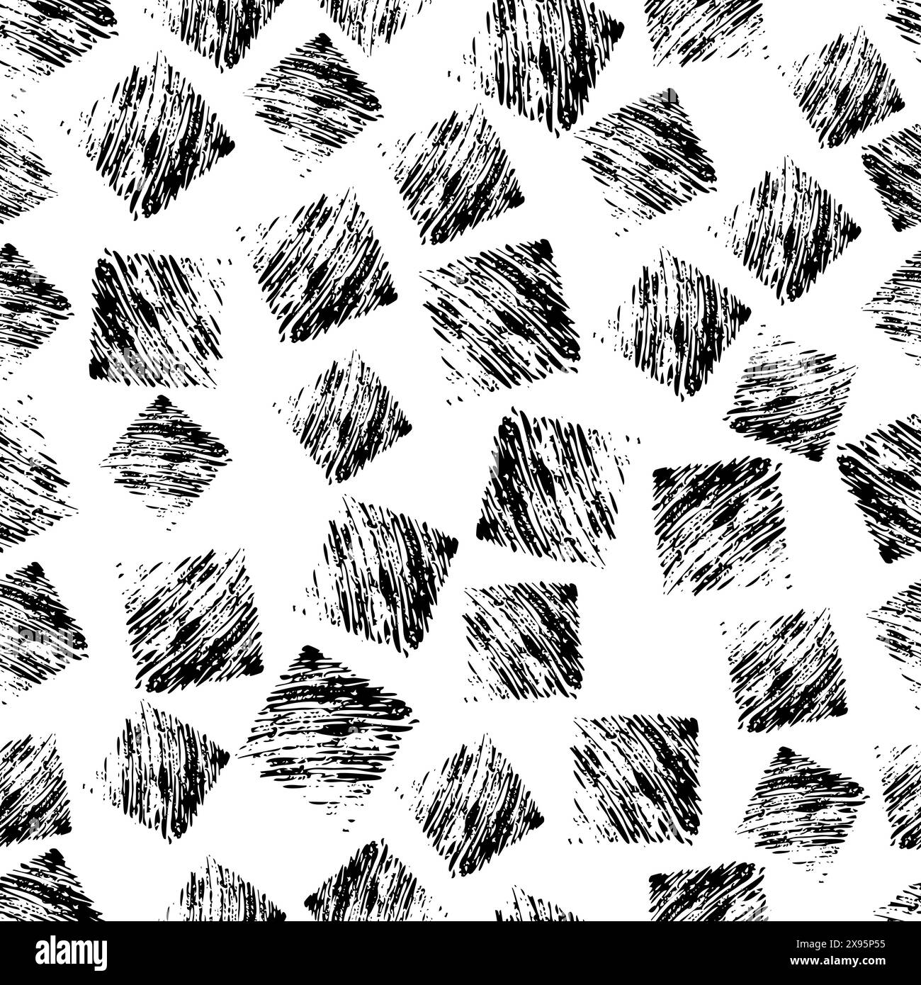 Seamless Pattern with hand drawn black scribble Smear. Abstract grunge texture. Vector ...