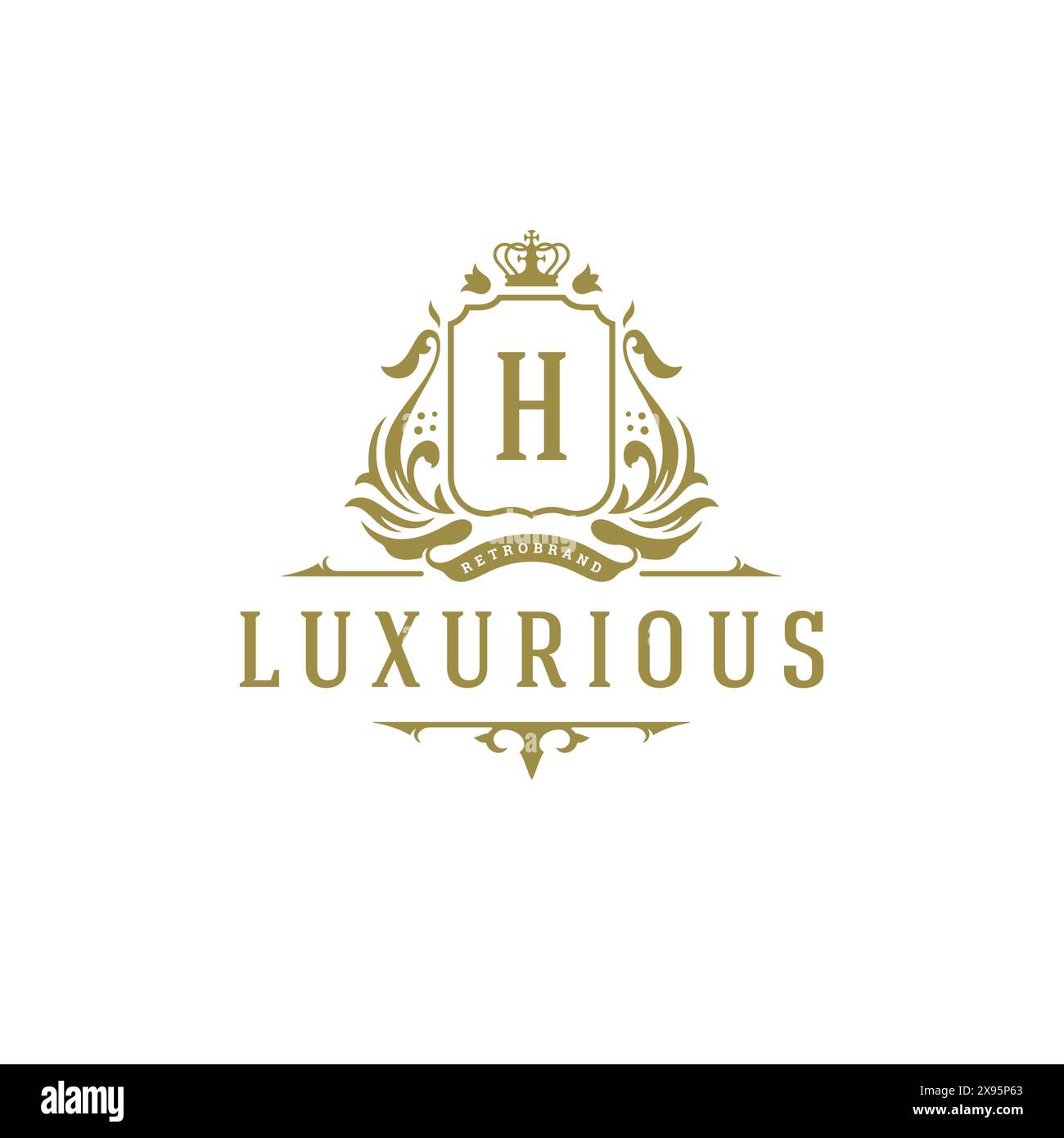 Luxury logo crest template design vector illustration. Royal brand ...