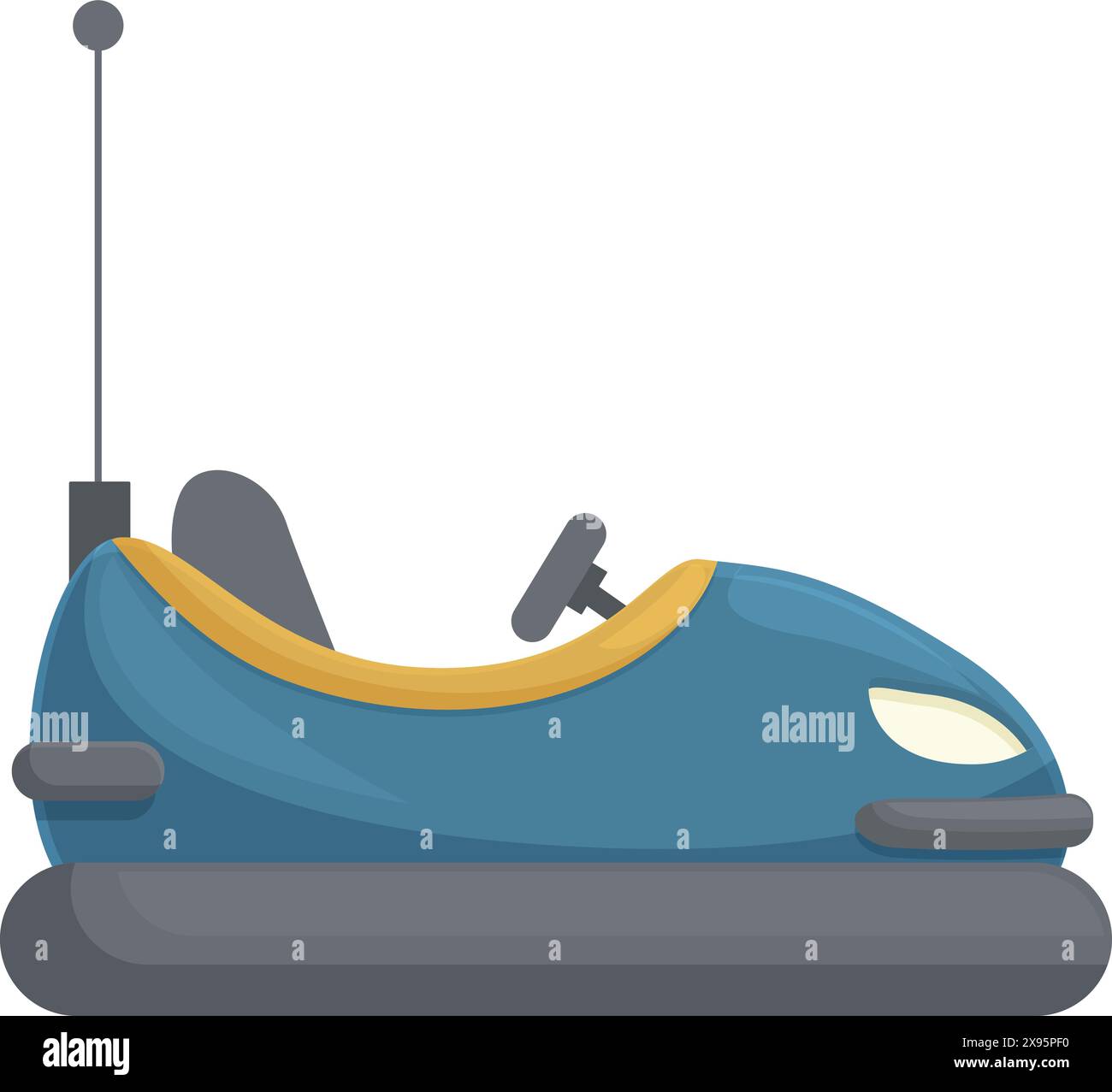 Colorful cartoon illustration of bumper car in amusement park, perfect ...