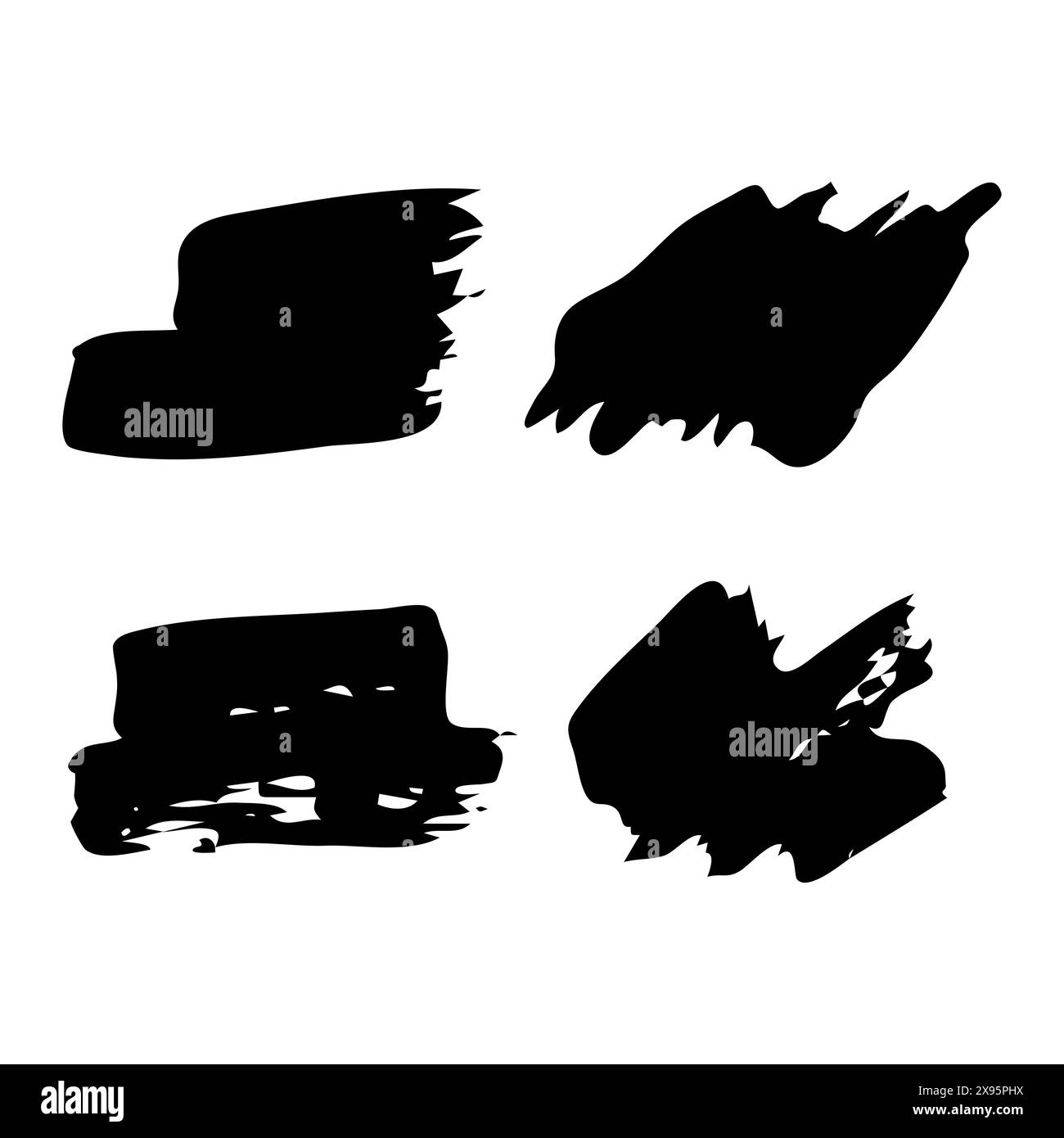 Set of four Sketch Scribble Smears. Hand drawn Paint Scribble Stains ...