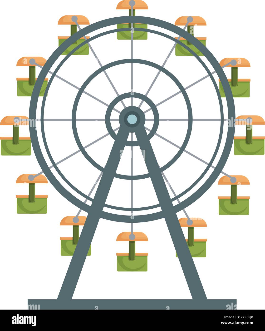 Colorful cartoon ferris wheel illustration in a flat design style ...