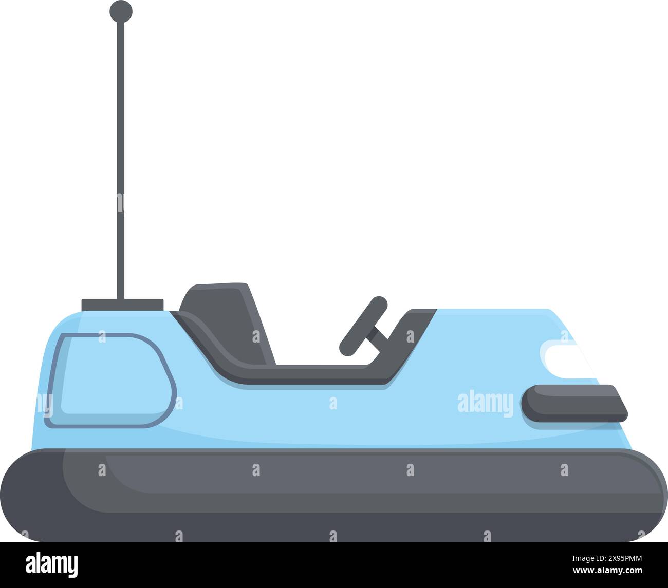 Colorful cartoon bumper car illustration in amusement park with vector ...