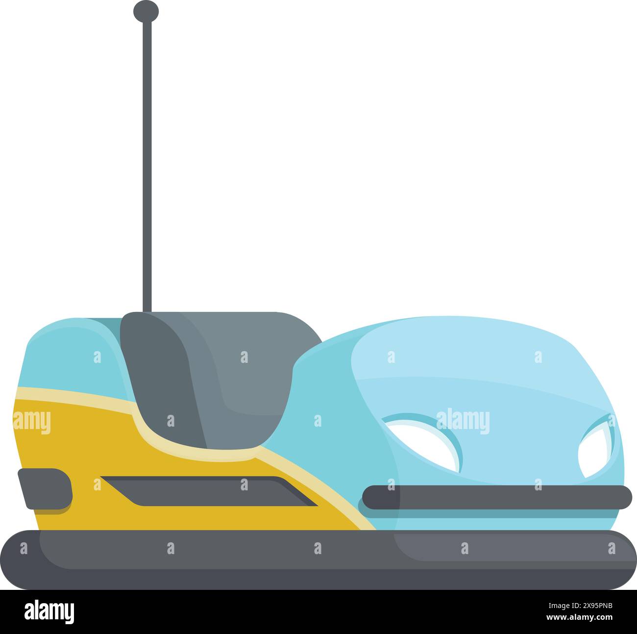 Colorful and playful cartoon bumper car illustration in a fun amusement ...