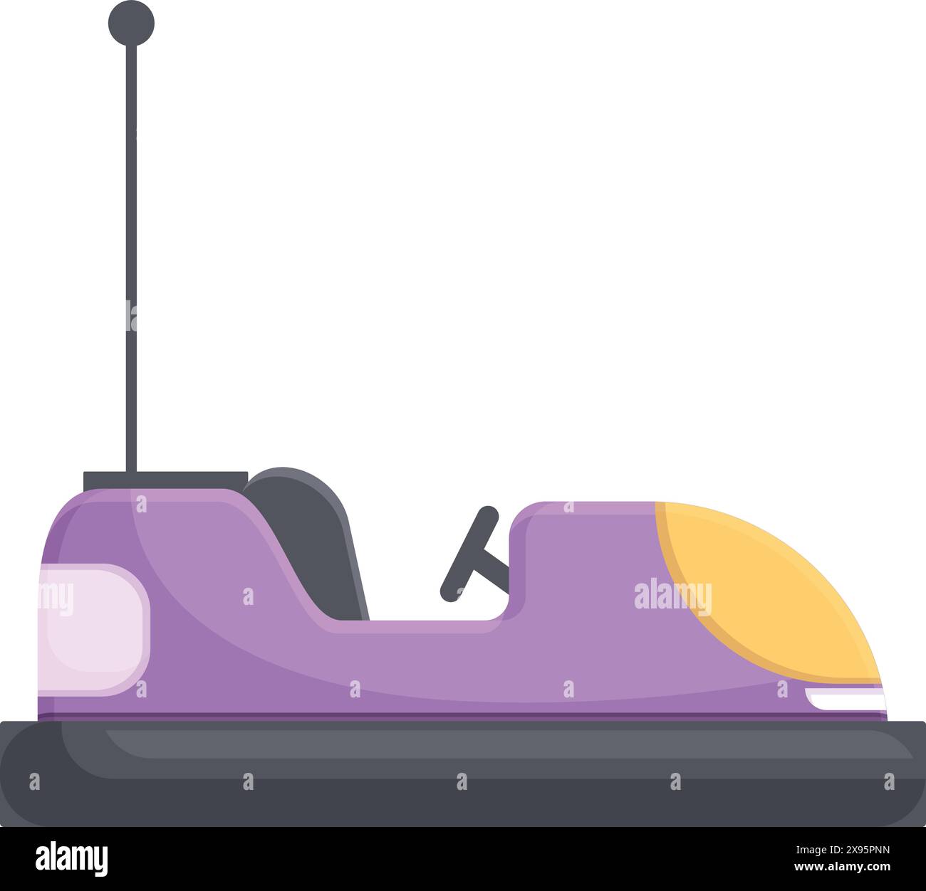 Colorful and playful cartoon bumper car illustration in a funfair ...