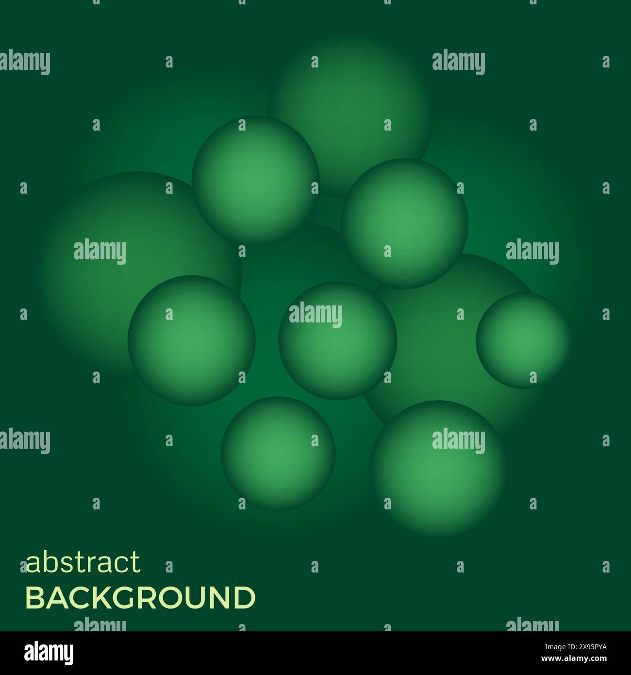 Abstract vector background of green balls. Background of geometric ...