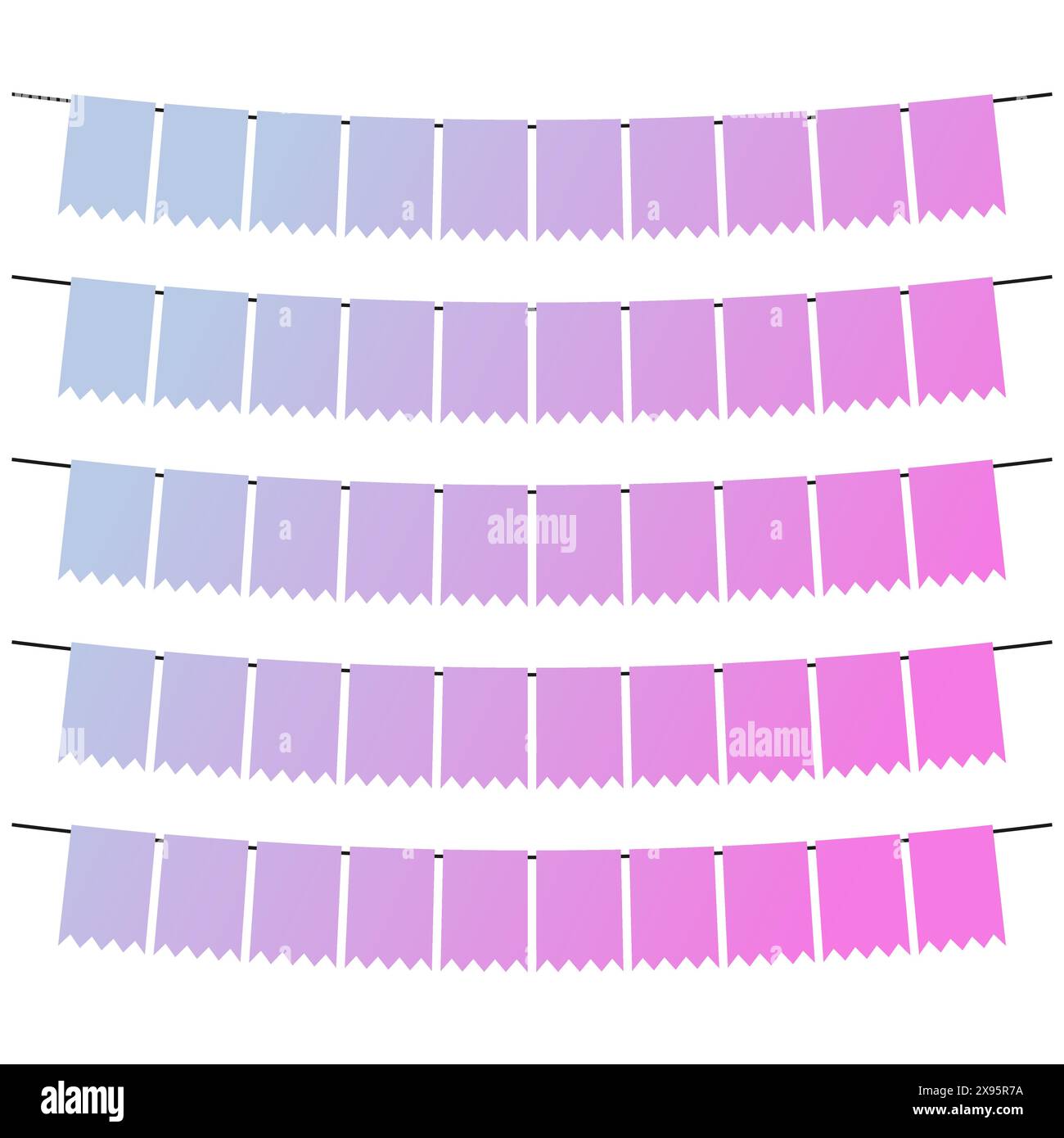 Colorful flags and bunting garlands for decoration. Decor elements with ...