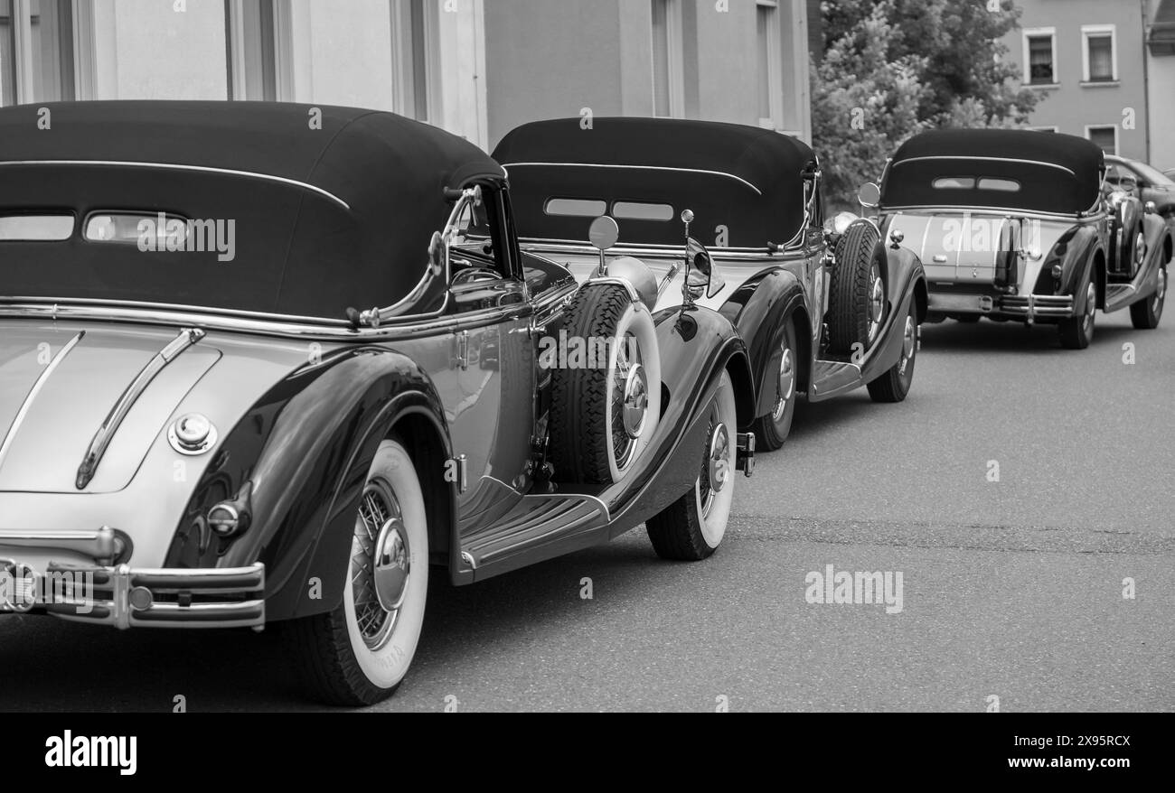 classic retro cars, black and white photography Stock Photo - Alamy