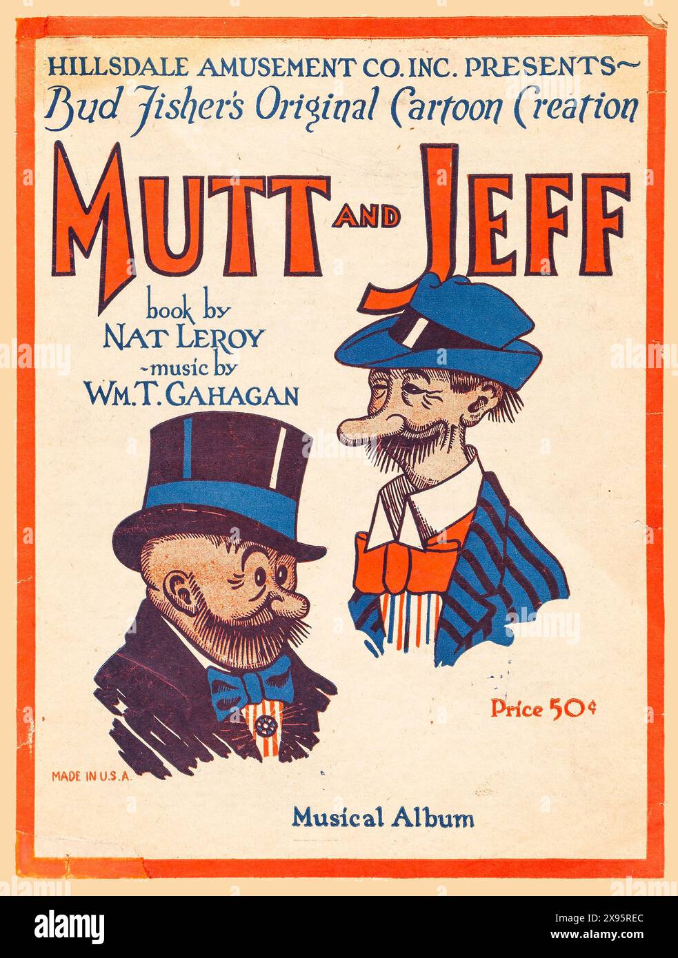 Mutt and Jeff (created by Bud Fisher) Musical Album, cover (Fox, 1920 ...