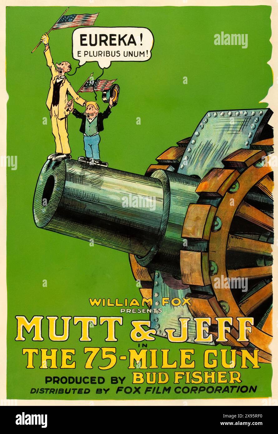 Mutt and Jeff in The 75 Mile Gun (Fox, 1918) Produced by Bud Fisher ...