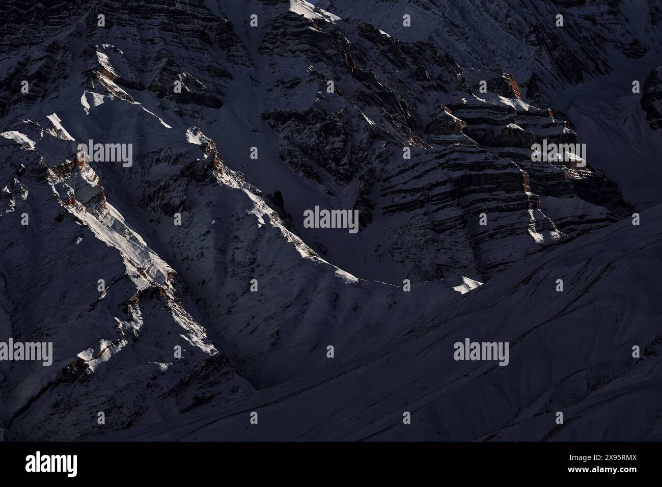 Spiti Valley in India. Himalaya mountain range, aerial view on the hill ...