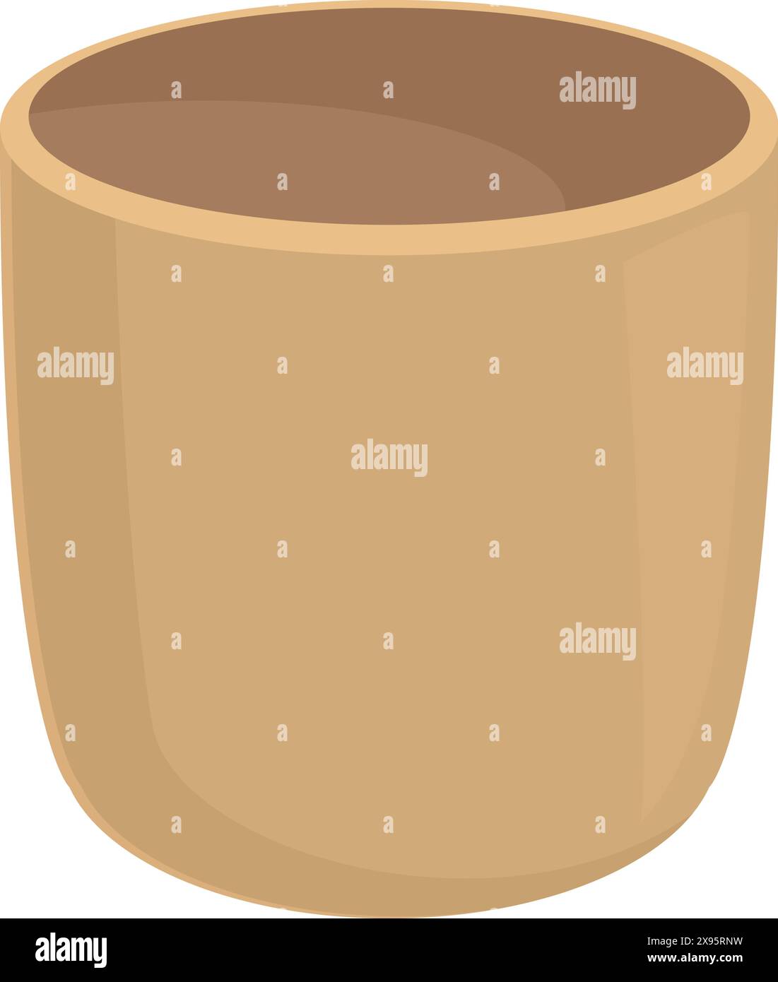 Cartoon clay pot illustration in minimalist style with traditional ...