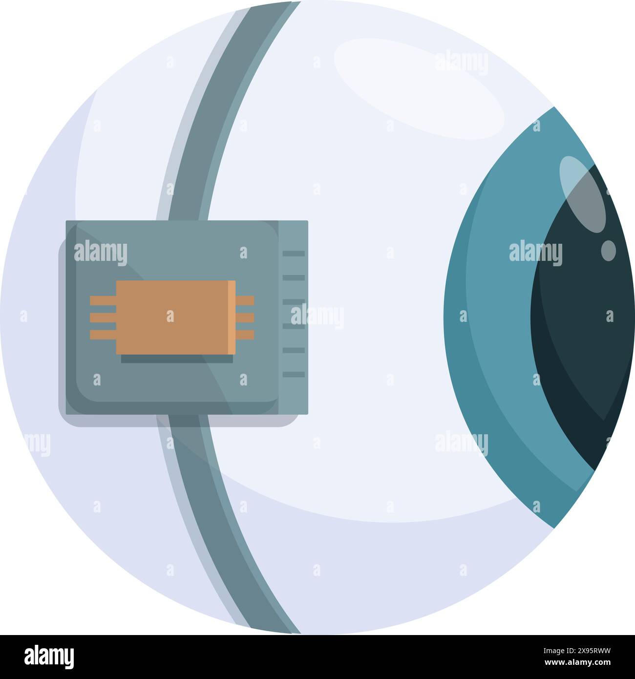 Illustration of a computer chip connected to a stylized globe ...