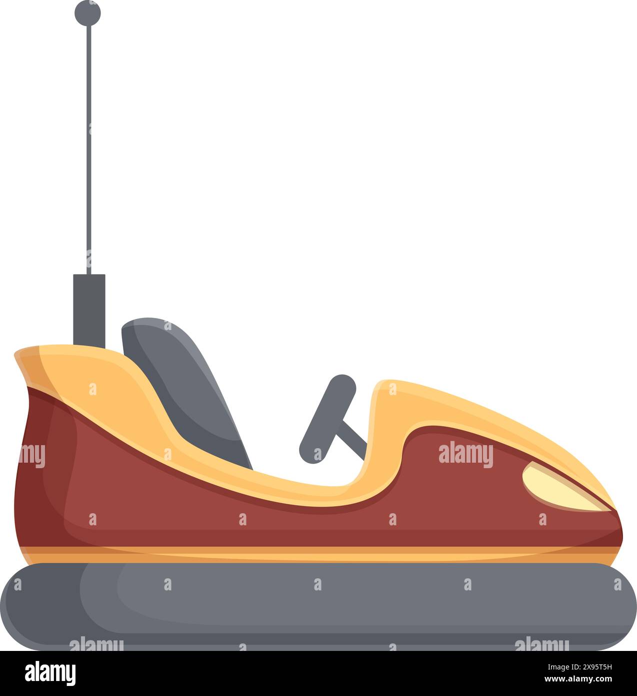 Colorful vector illustration of a classic bumper car amusement ride ...