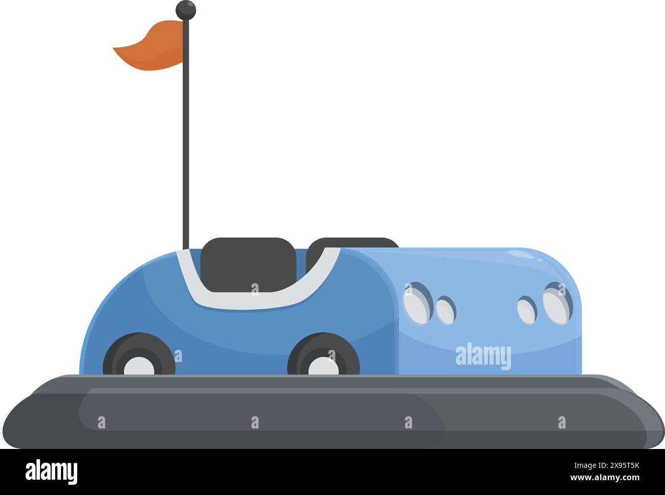 Playful and colorful cartoon bumper car illustration at an amusement ...