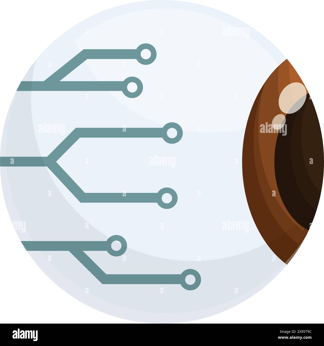 Futuristic digital eye concept icon with cybernetic circuit technology ...