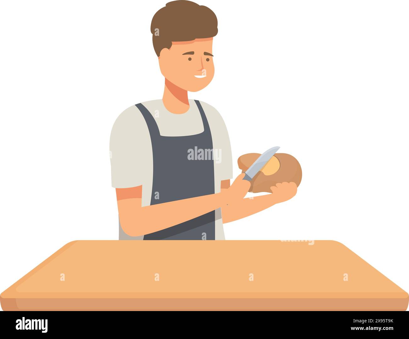 Bread in kitchen board Stock Vector Images - Alamy