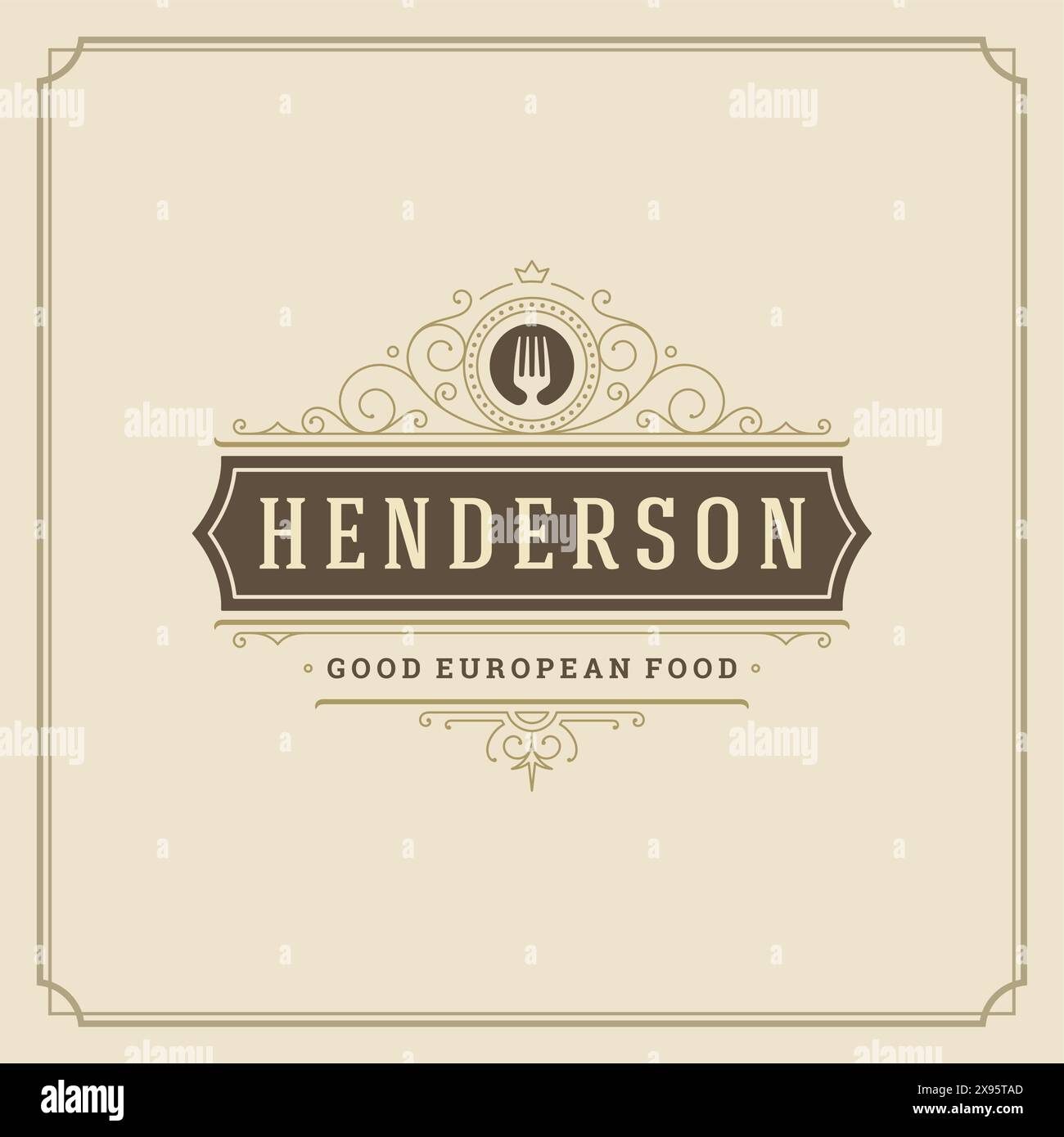 Restaurant logo template vector illustration. Fork silhouette, good for ...