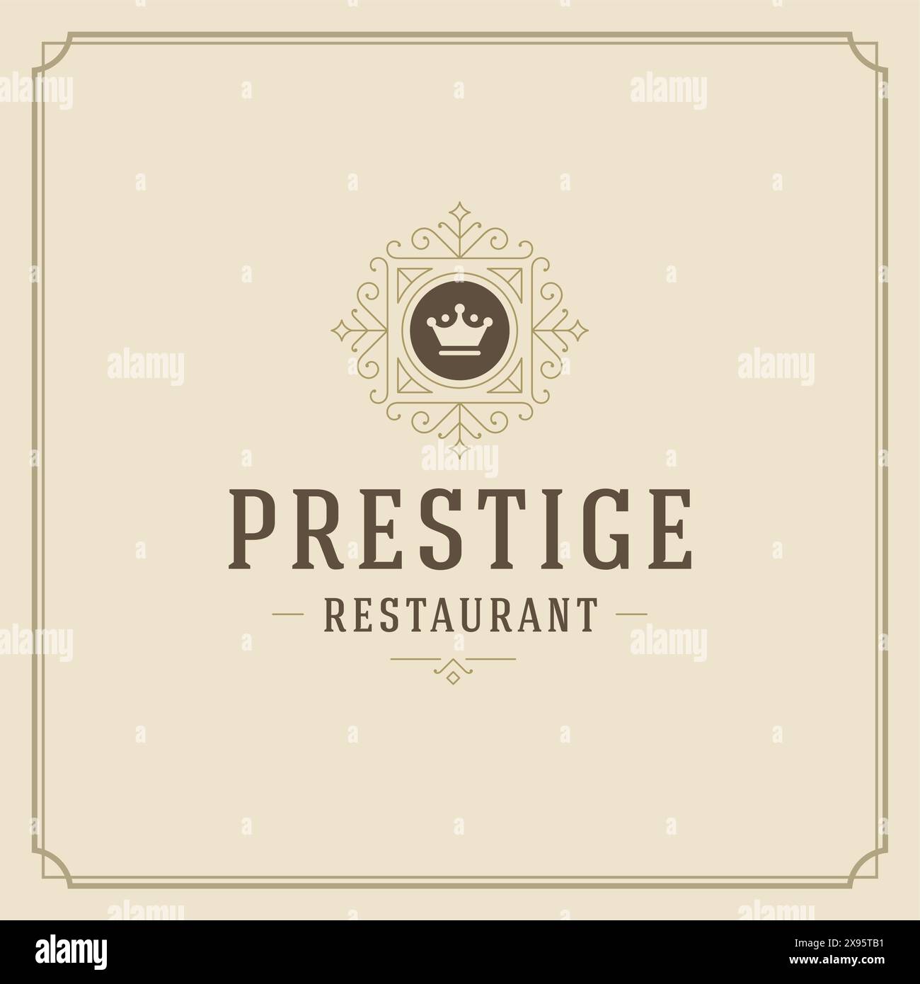 Restaurant logo template vector illustration. Crown silhouette, good ...