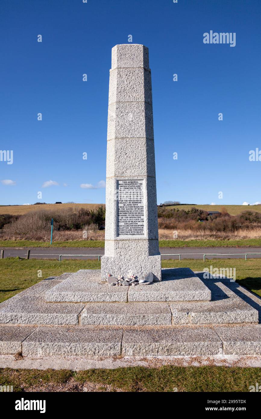 England, Devon, Slapton Sands, The American Monument to Local ...