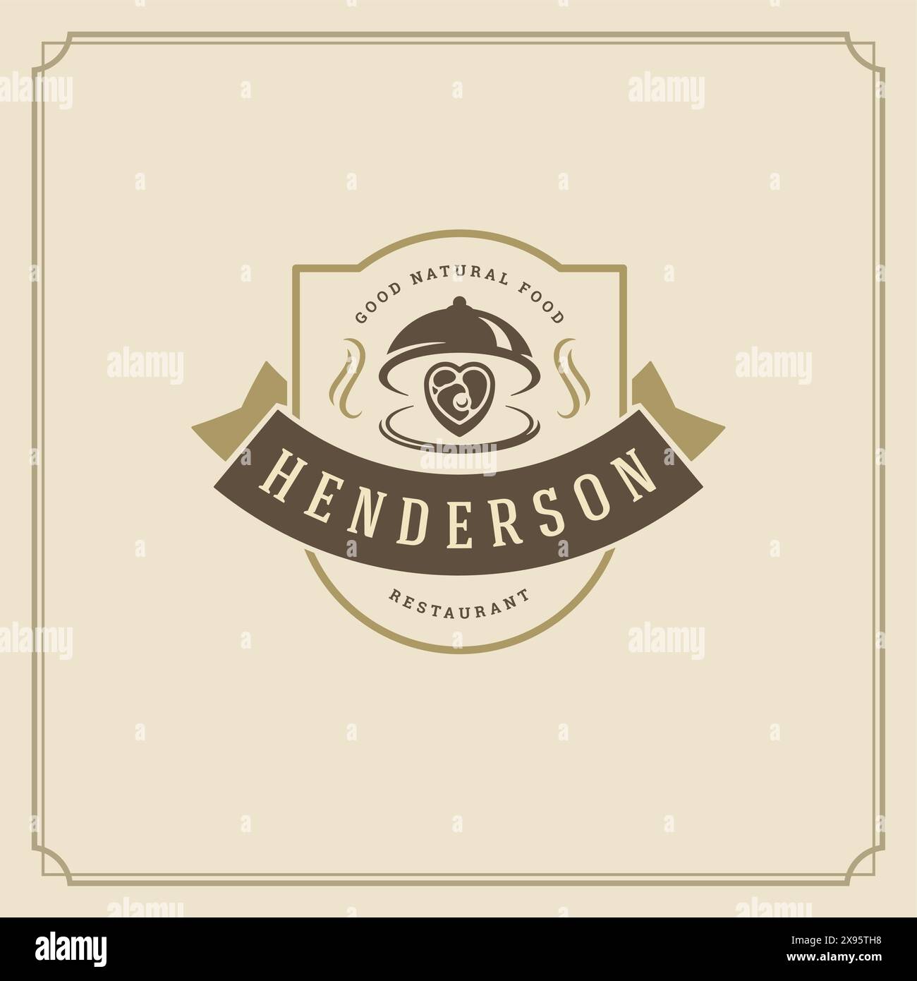 Restaurant logo template vector illustration. Grill silhouette, good ...