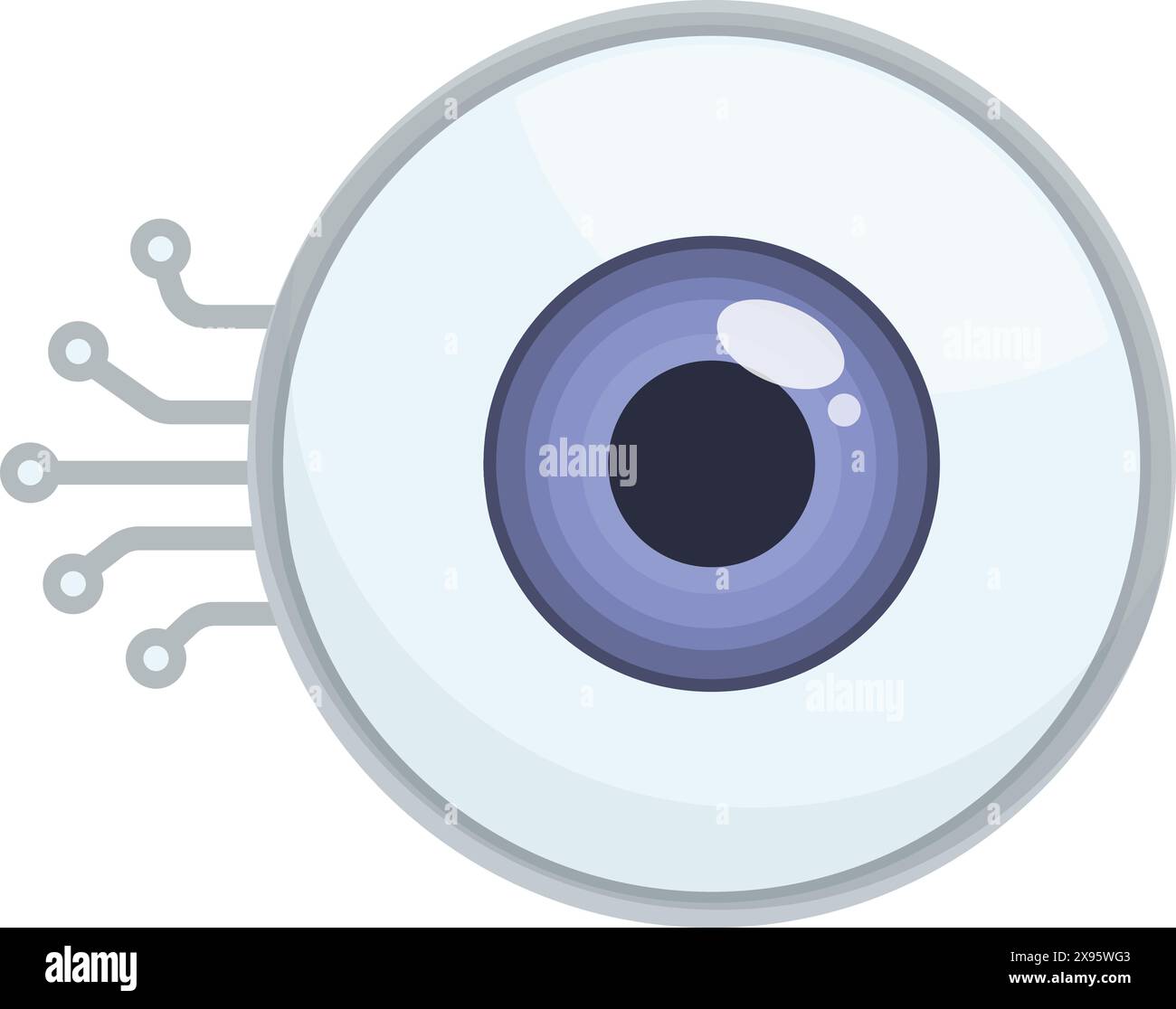 Futuristic digital eye surveillance technology concept illustration ...