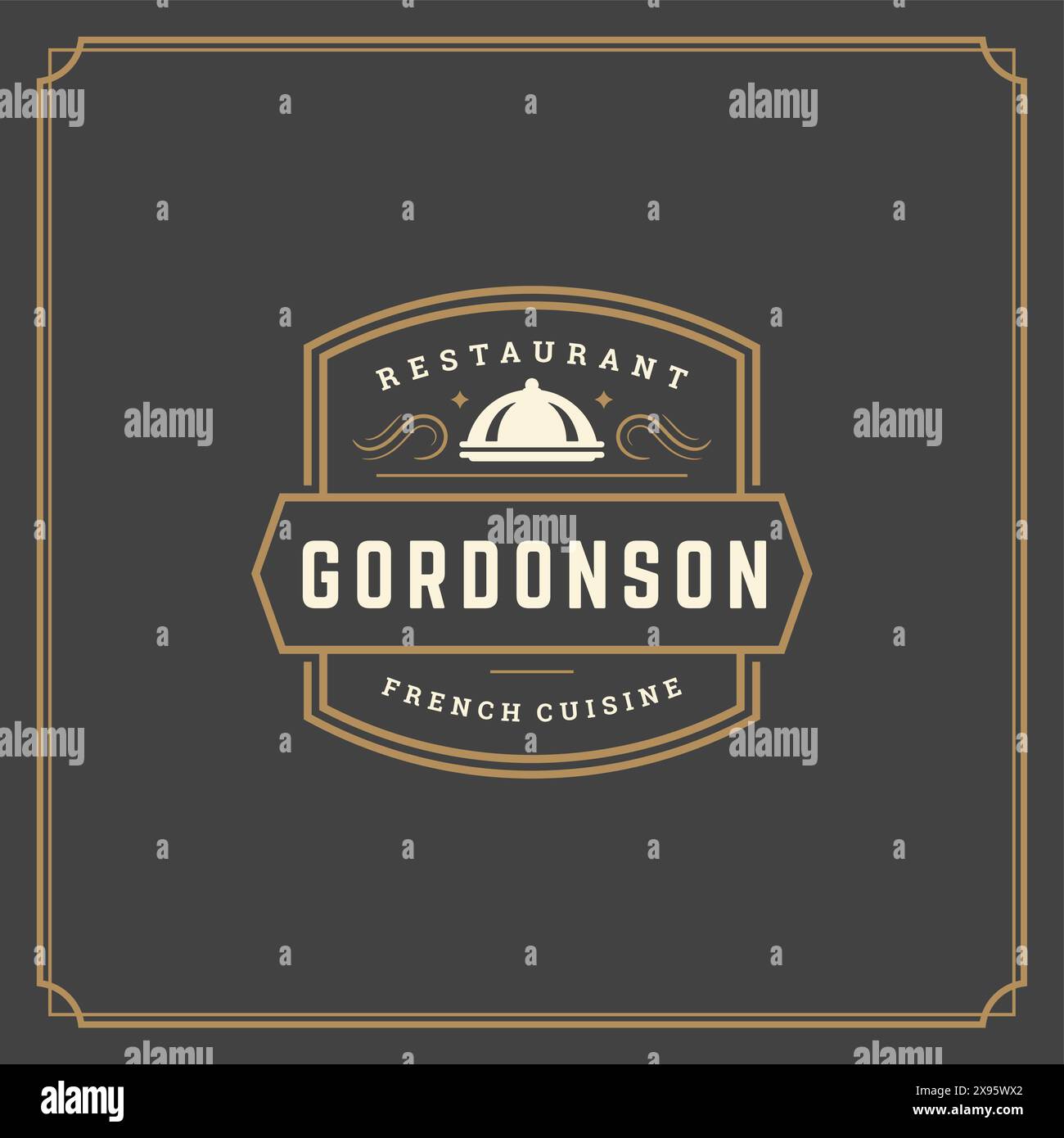 Restaurant logo template vector illustration. Tray silhouette, good for ...