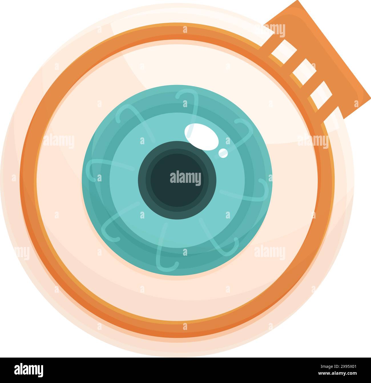 Colorful cartoon human eye illustration in vector format with stylized ...