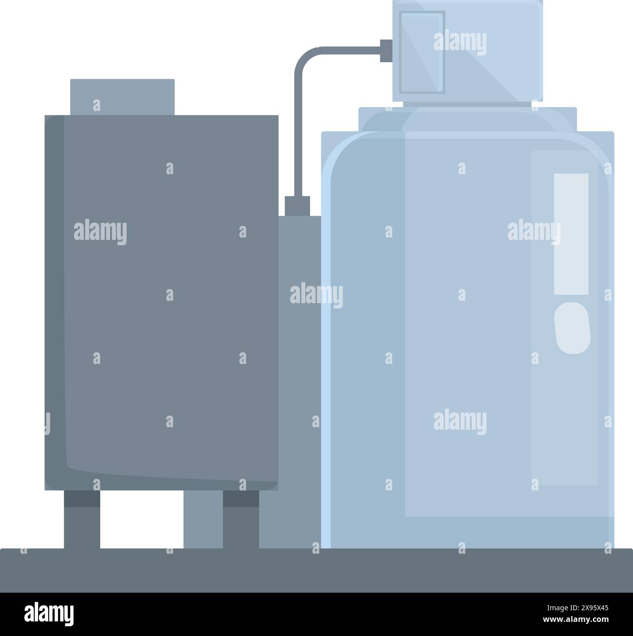 Simple vector illustration of a modern water purification setup Stock ...