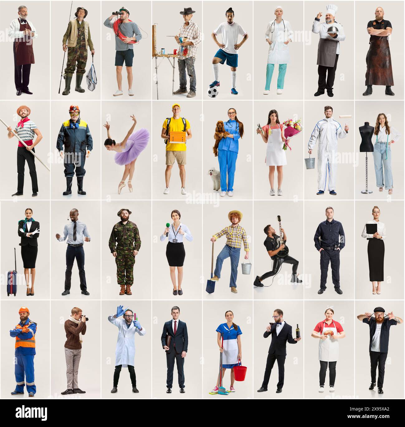 Collage. People showing different professions. Group of men and women ...