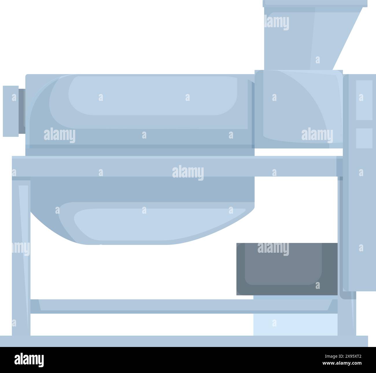 Vector graphic of a blue and gray cement mixer, isolated on white, for ...