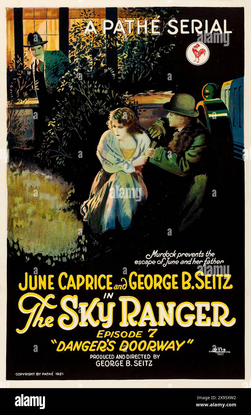 June Caprice and George B. Seitz in The Sky Ranger , episode 7, Danger ...