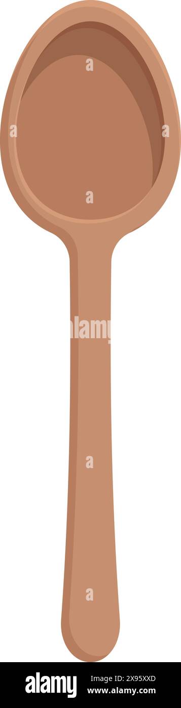 Flat vector illustration of a simple wooden spoon, perfect for ...