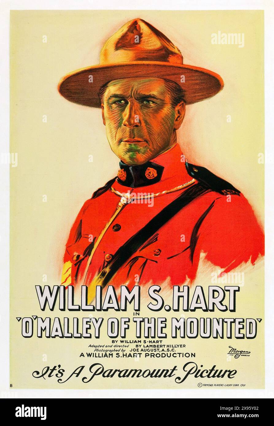 William S. Hart in O'Malley of the Mounted - 1921 - vintage film poster ...