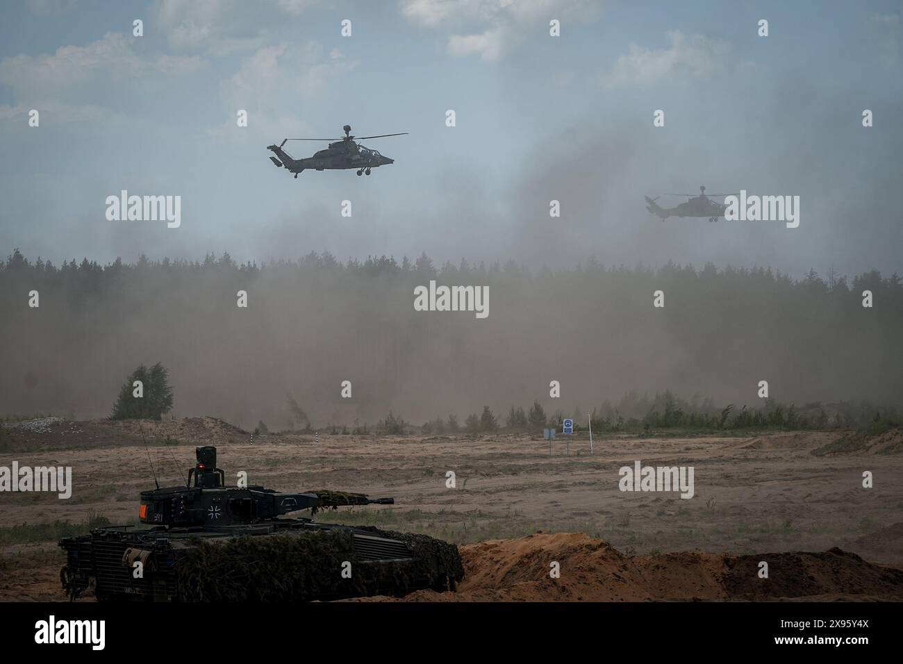 Pabrade, Lithuania. 29th May, 2024. Bundeswehr Tiger attack helicopters ...