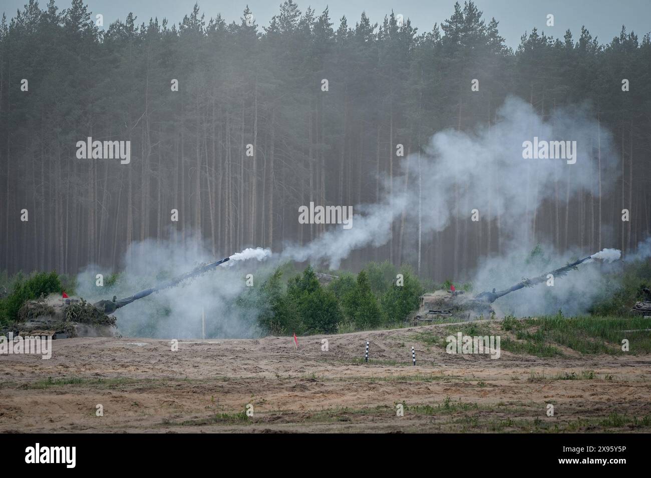 Pabrade, Lithuania. 29th May, 2024. Bundeswehr 2000 howitzers take part ...