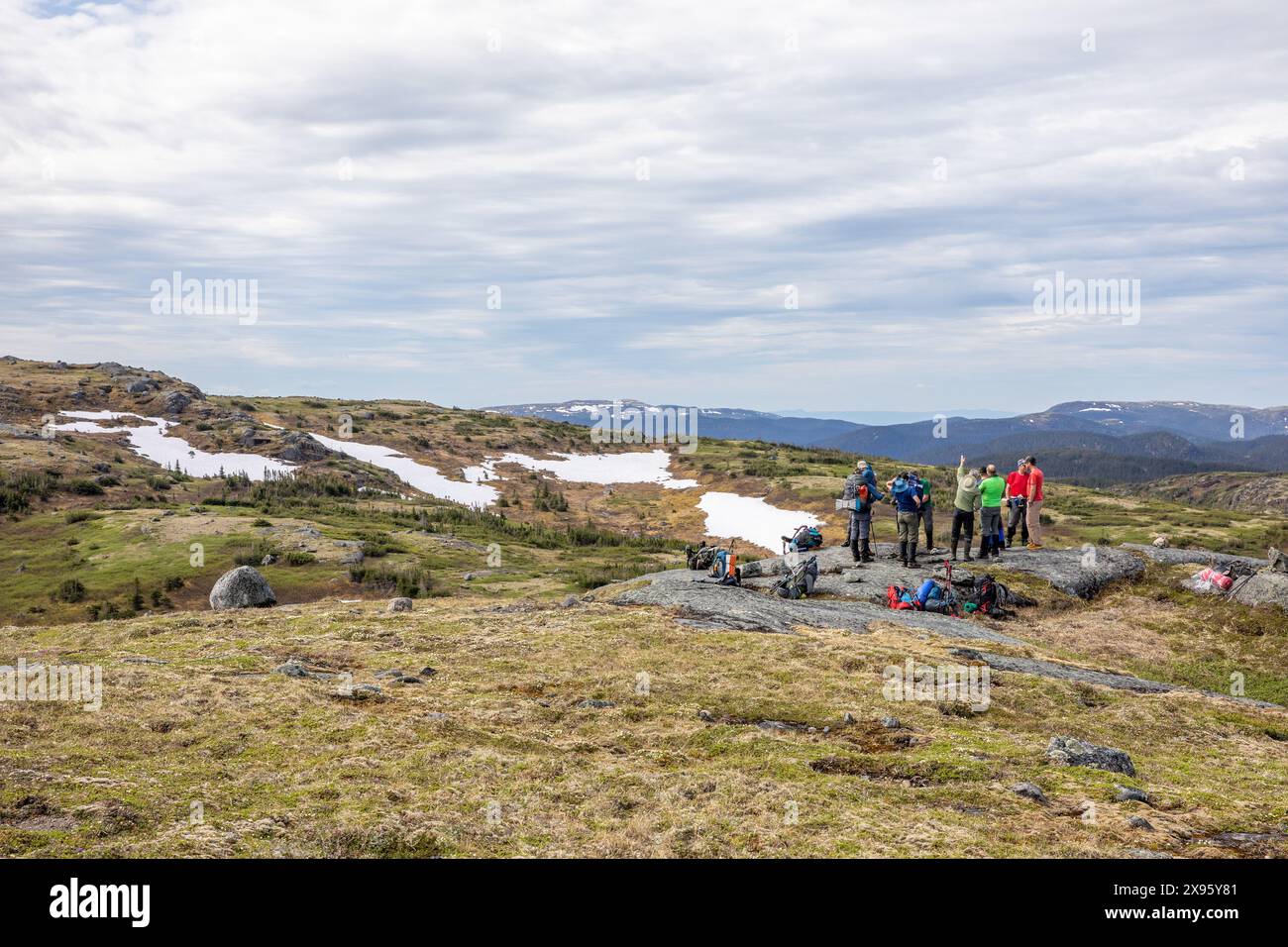 Trekking in the Groulx mountains, Côte-Nord, Québec, Canada Stock Photo ...