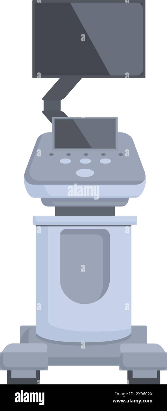 Vector Image Of A Contemporary Ultrasound Diagnostic Equipment Isolated