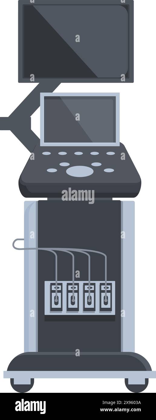 Vector Illustration Of A Contemporary Ultrasound Diagnostic Medical
