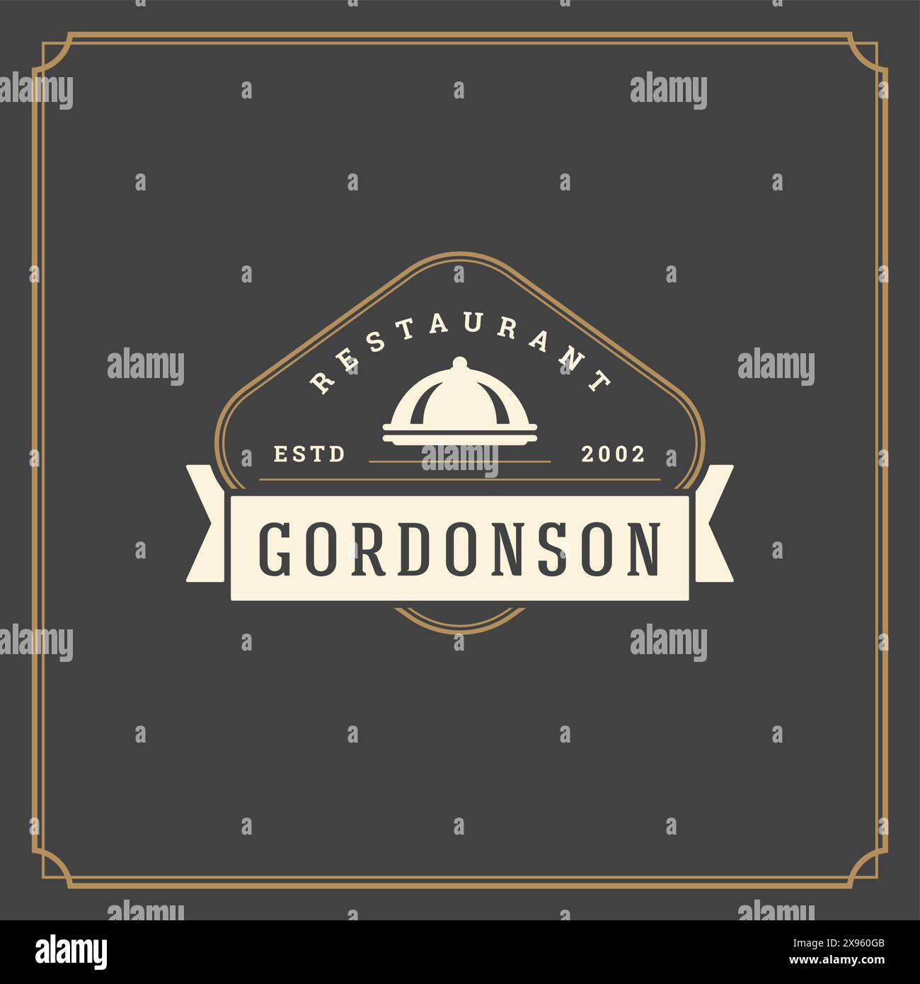 Restaurant logo template vector illustration. Tray silhouette, good for ...