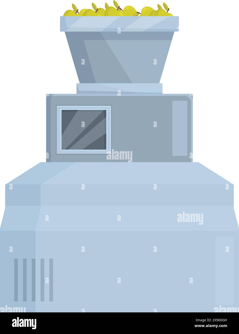 Vector illustration of a contemporary commercial juicer with a hopper ...