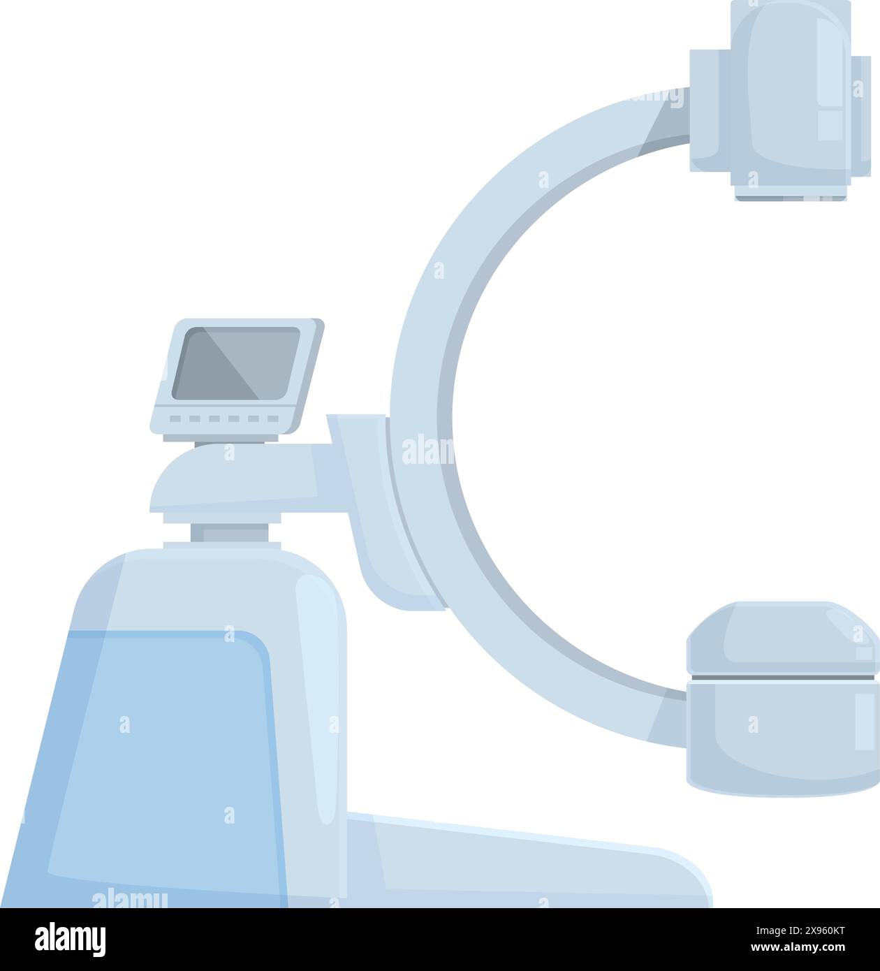 Vector graphic of a contemporary digital radiography machine, isolated ...